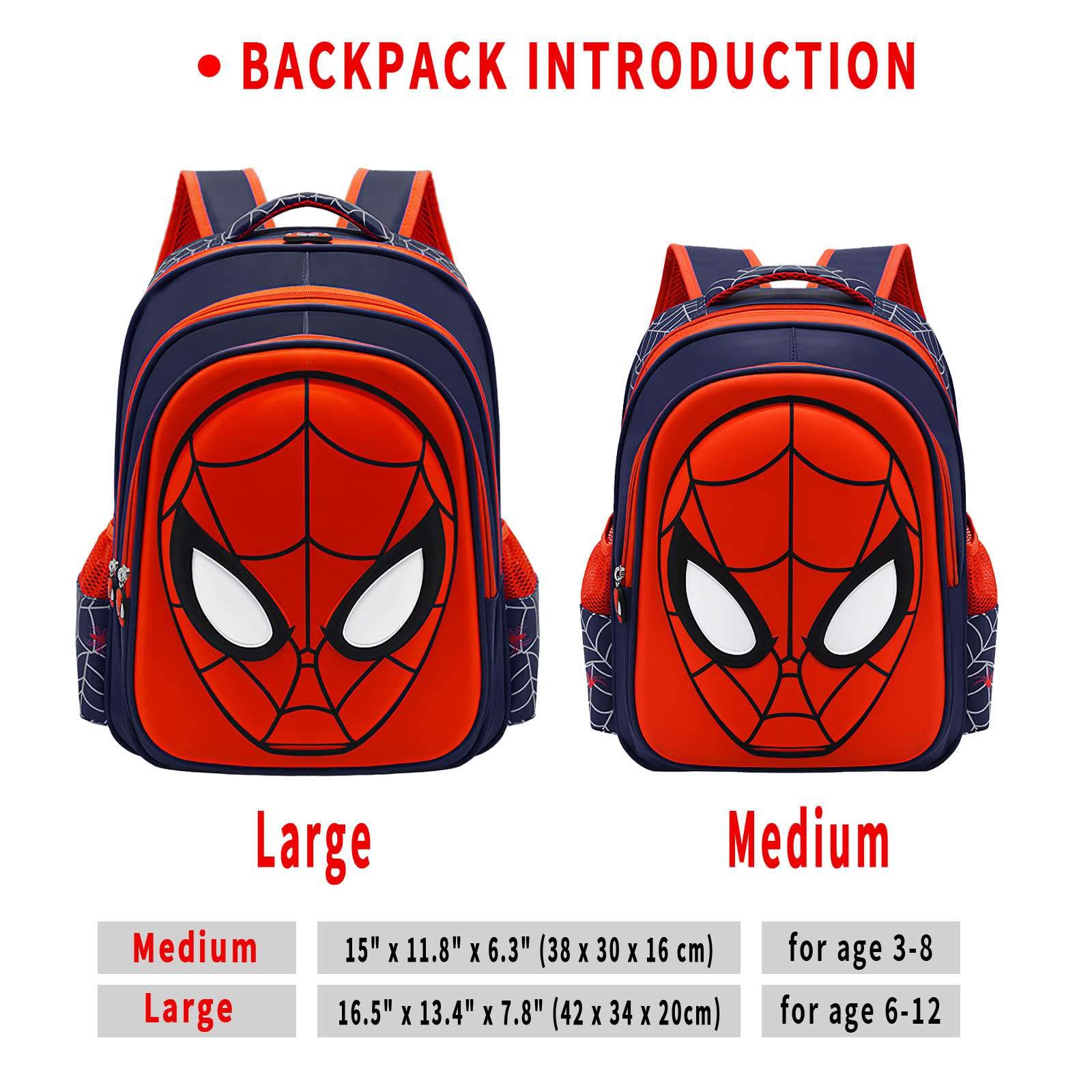 Ogvxcja Kids Cool Boys Backpacks Water Resistant Bookbags Classic Travel Backpack Daypack Kindergarten & Preschool Children Bookbag Cartoon Bags(L) Navy Blue