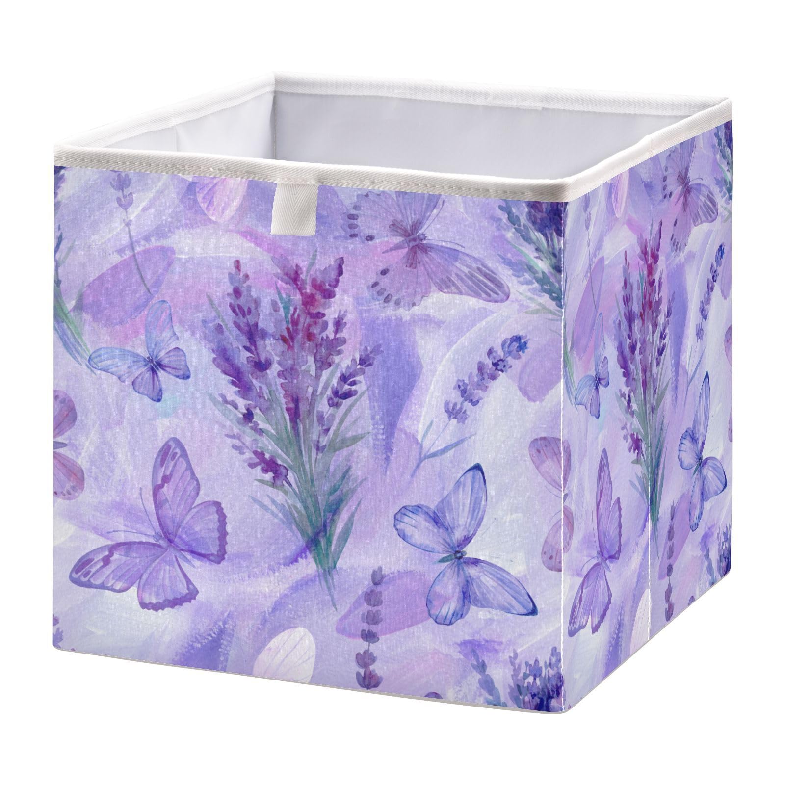 Kigai Flowers Butterfly Storage Baskets, 16x11x7 in Collapsible Fabric Storage Bins Organizer Rectangular Storage Box for Shelves, Closets, Laundry, Nursery, Home Decor