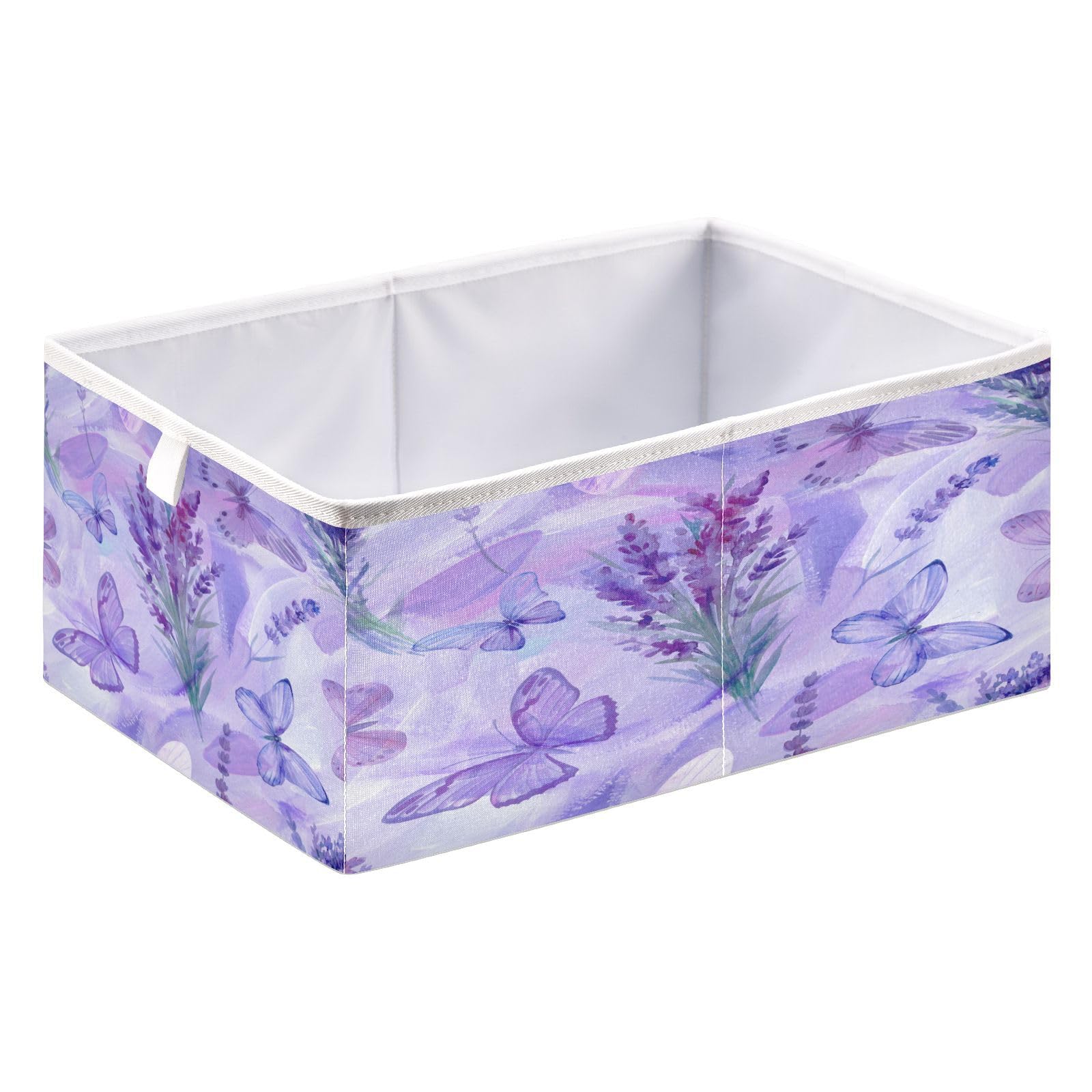 Kigai Flowers Butterfly Storage Baskets, 16x11x7 in Collapsible Fabric Storage Bins Organizer Rectangular Storage Box for Shelves, Closets, Laundry, Nursery, Home Decor