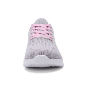 Women's Tennis Walking Shoes Sneakers Breathable Lightweight Casual Comfort Fashion Sneaker Size 6.511.5, Womens Shoes Sneakers Wide Lace Up Trendy White Sneakers For Women 2023 (Pink, 8.5)