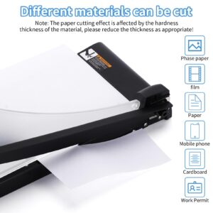 Paper Cutter,Laser Positioning Paper Cutter,Paper Cutter Guillotine with Safety Blade Lock 12” 10 Sheet Capacity, Paper Trimmer with Metal Base Paper Cutting Board for Home, Office,School