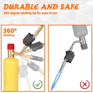 DOMINOX Propane Torch Head, 360 Degrees Portable Trigger Start Turbo Torch Tips Propane, Map, Mapp Gas Torch for Brazing, Soldering, Welding, Ignition, Cooking