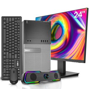 dell optiplex 7010 tower computers with 24 inch monitor,intel i7,16gb ram new 512gb ssd+2tb hdd refurbished desktop computer