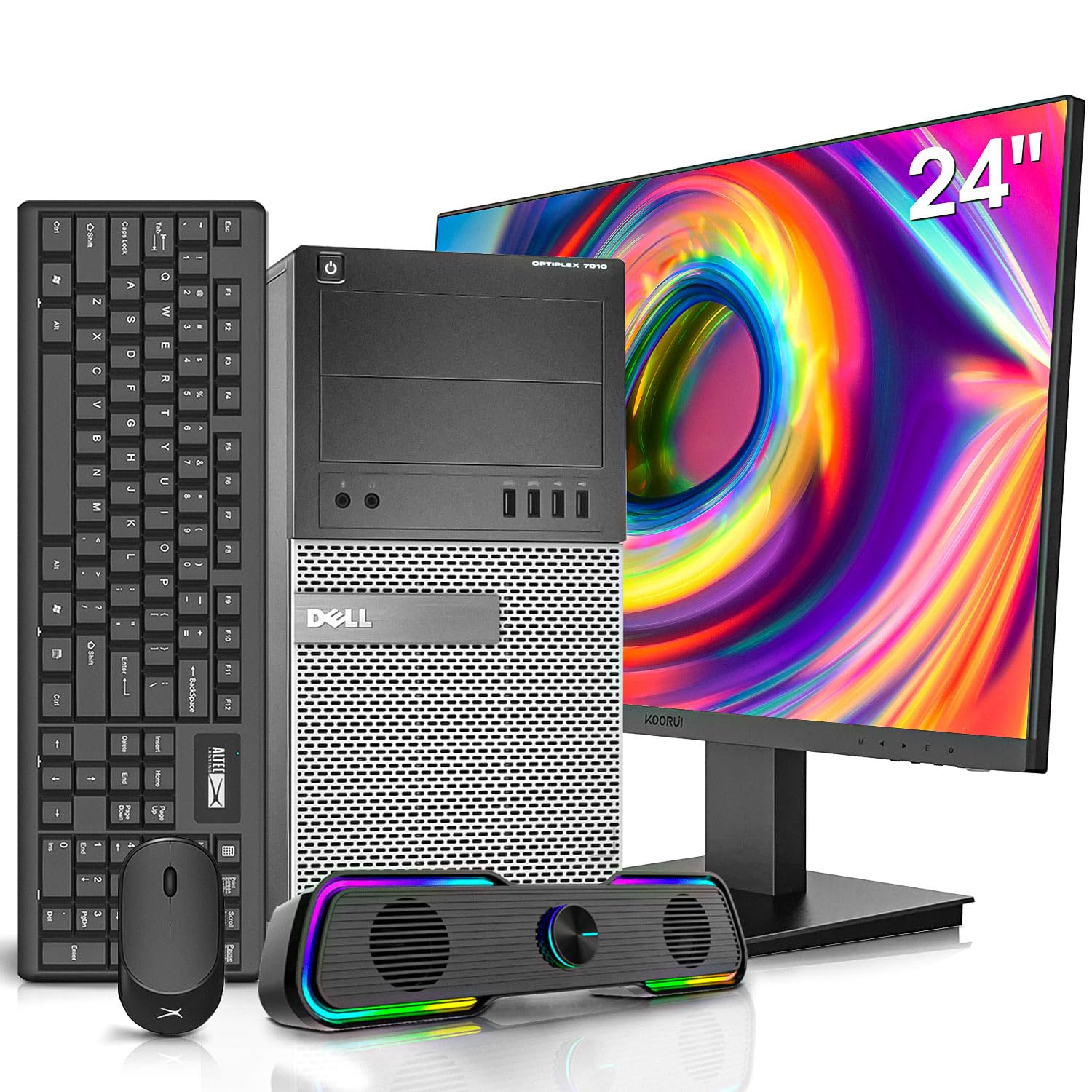 Dell OptiPlex 7010 Tower Computers with 24 inch Monitor,Intel i7,16GB Ram New 512GB SSD+2TB HDD Refurbished Desktop Computer