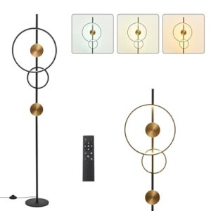 amanlife 65" spiral black floor lamp for living room bedroom office dining room