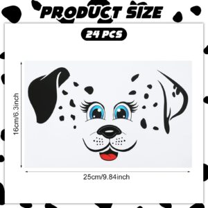 Seajan 24 Sheets Dalmatians Stickers for Kids 9.8 x 6.3 Inch 100 Days Face Decorating Sticker Dog Decals Dalmatian Stickers Gift for Adults Costume Makeup Parties Celebrations Face Decoration