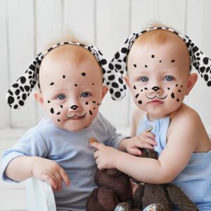 Seajan 24 Sheets Dalmatians Stickers for Kids 9.8 x 6.3 Inch 100 Days Face Decorating Sticker Dog Decals Dalmatian Stickers Gift for Adults Costume Makeup Parties Celebrations Face Decoration