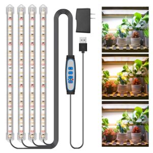 kullsinss grow lights for indoor plants, 16" full spectrum plant grow light strip with upgrade timer 6/12/16 hrs, 3 spectrum modes, 240 leds sunlike growing lamp for seedlings hydroponics succulent