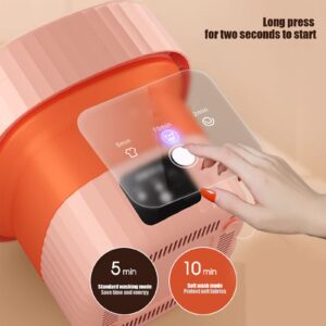 Portable Washing Machine, Mini Washing Machine Foldable, For Washing Baby Clothes, Underwear Or Small Items Of Portable Washer, As A Gift For Girls, Mother'S First Choice (Pink)