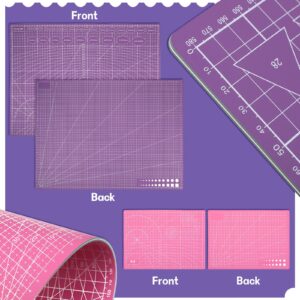 Fulmoon 2 Pcs Self Healing Cutting Mat 18 x 24'' and 9 x 12'' Non Slip Rotary Cutting Mat or Sewing Hobby Mat Quilting Mat PVC Double Sided 5 Ply Craft for Fabric Scrapbooking Project