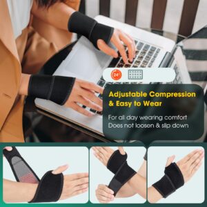 Dizywiee 2-Pack Wrist Compression Strap, Wrist Brace Sport Wrist Support for Fitness, Weightlifting, Tendonitis, Carpal Tunnel Arthritis, Pain Relief-Wear Anywhere Adjustable