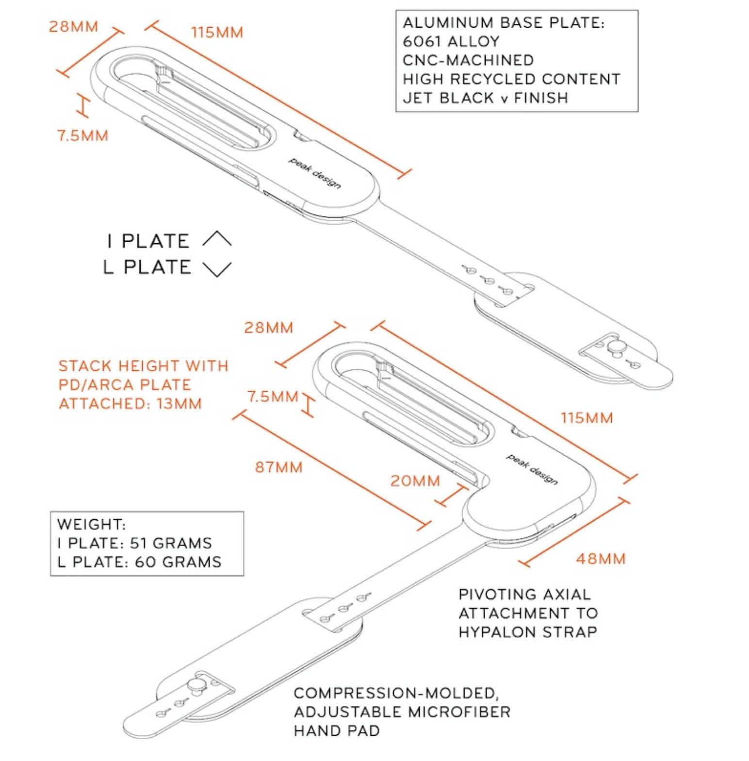 Peak Design Micro Clutch I-Plate mirrorless camera finger strap