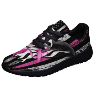 breast cancer awareness shoes women fashion running sneakers breathable casual sport tennis shoes black size 4