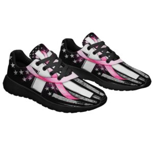 Faith Over Fear Breast Cancer Awareness Shoes Women Fashion Running Sneakers Breathable Casual Sport Tennis Shoes Black Size 11