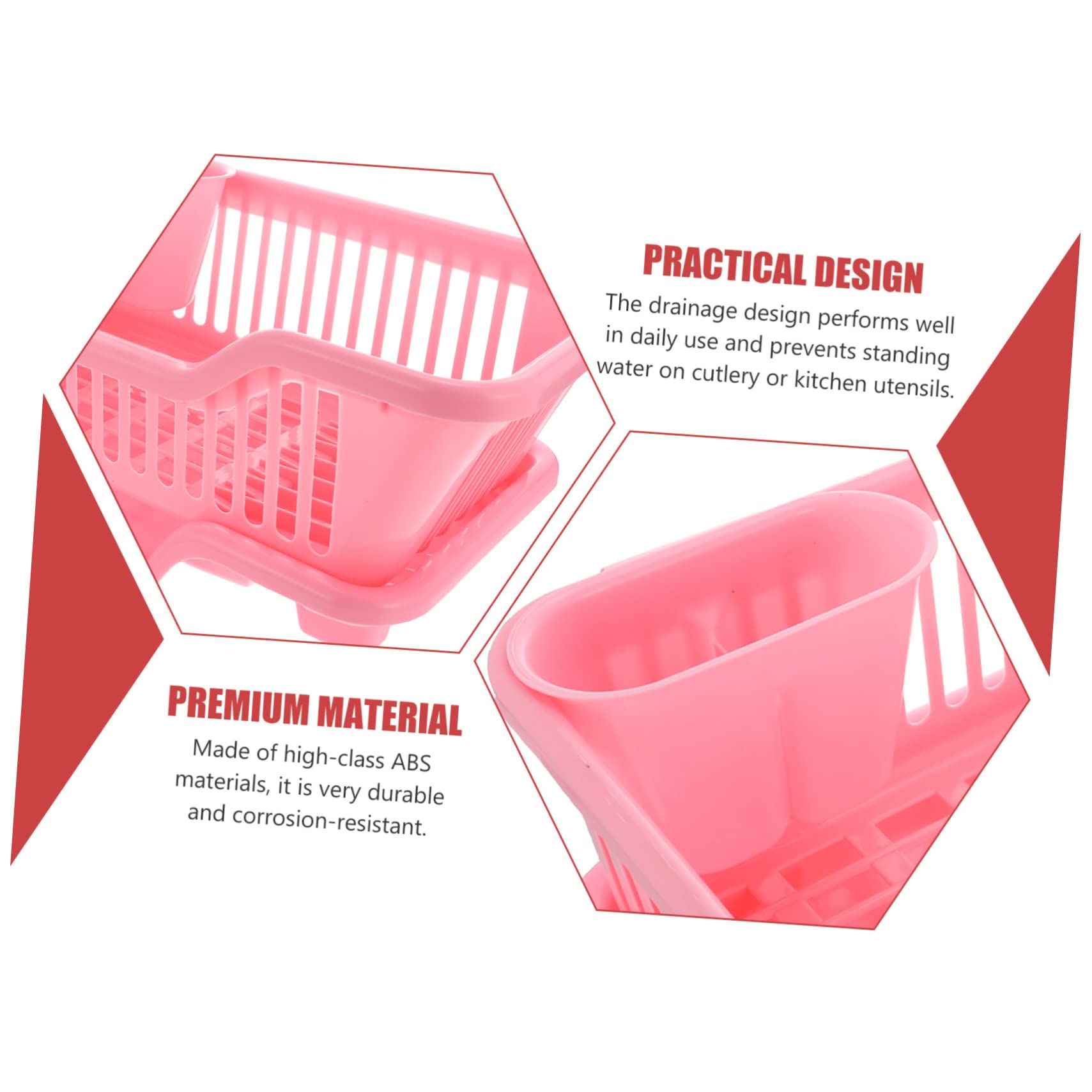 HAKIDZEL 1 Set Kitchen Shelf Dish Drain Sink Sponge Holder Dish Rack Small Dish Drying Rack Plastic Cutlery Stainless Steel Tray Household Draining Rack Dish Plate Basket Storage Basket Abs