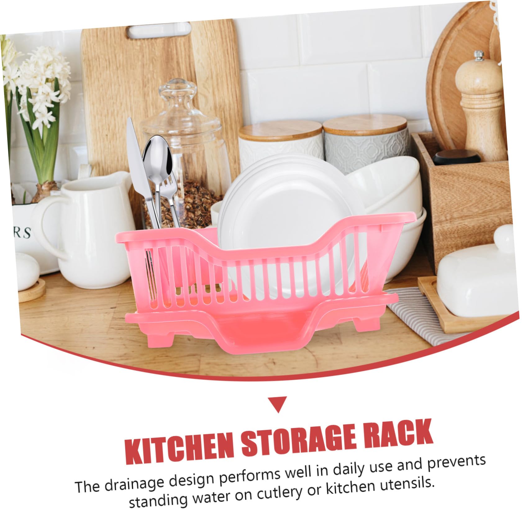 HAKIDZEL 1 Set Kitchen Shelf Dish Drain Sink Sponge Holder Dish Rack Small Dish Drying Rack Plastic Cutlery Stainless Steel Tray Household Draining Rack Dish Plate Basket Storage Basket Abs