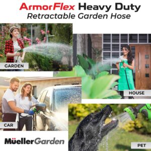 Janska by Mueller Expandable Garden Hose 50 ft. Flexible & Lightweight Garden Hose that Extends and Retracts, Kink and Tangle Resistant, with 9 Function Spray Nozzle