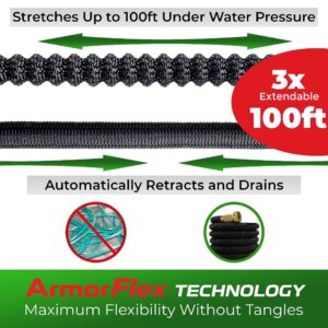 Janska by Mueller Expandable Garden Hose 50 ft. Flexible & Lightweight Garden Hose that Extends and Retracts, Kink and Tangle Resistant, with 9 Function Spray Nozzle