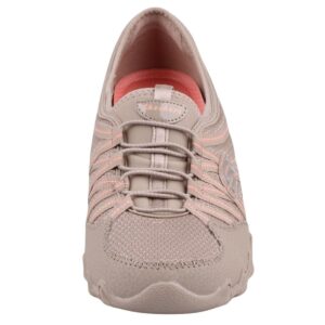 Skechers Women's Bikers LITE RELIVE, Taupe Mesh Duraleather Coral Trim, 7