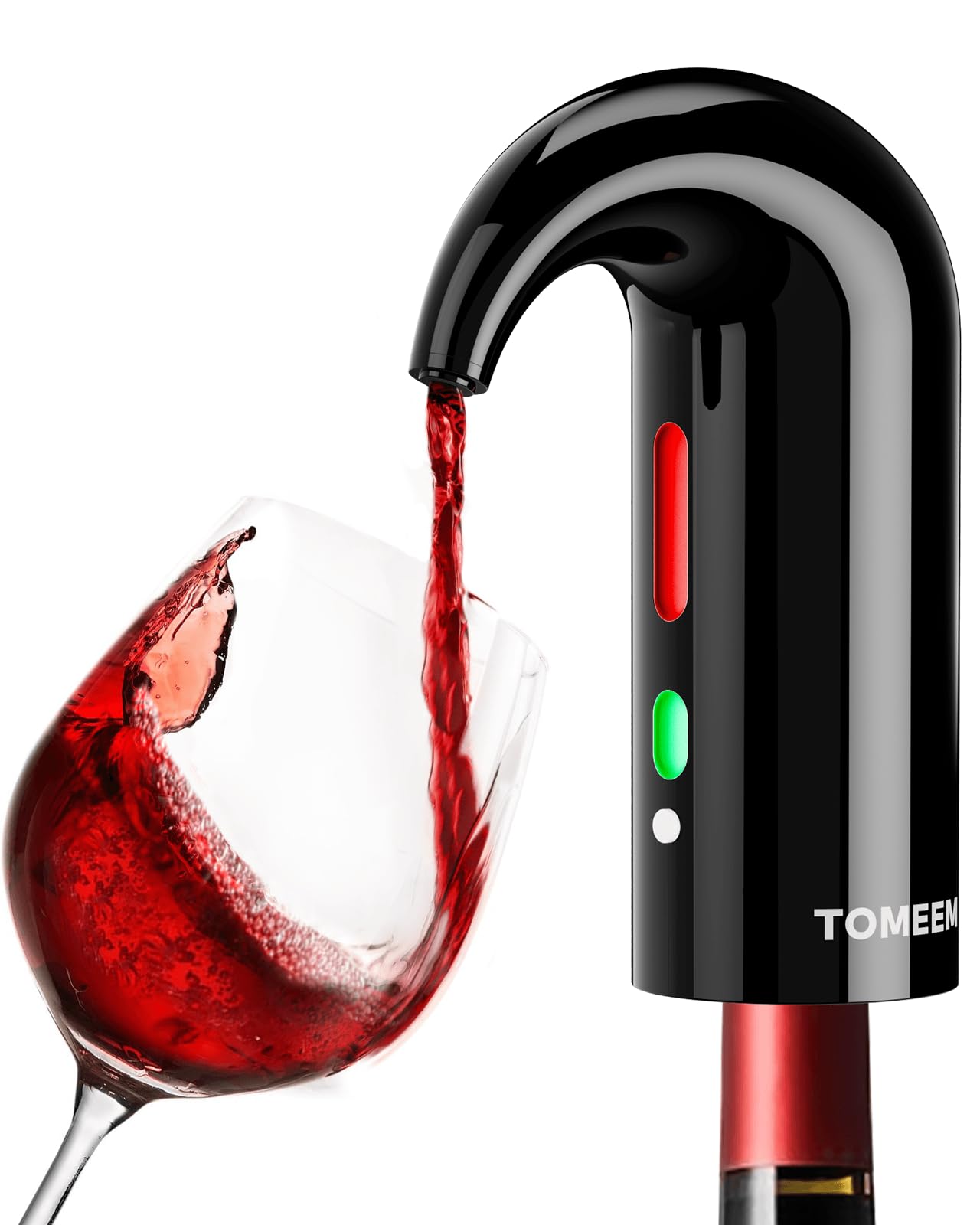 Electric Wine Decanter with One-Touch Pouring, Wine Aerator with Triple Aeration Functions, Red Light Indicator, and Magnetic Wake-Up - Perfect Wine Accessories Gift for Wine Lovers