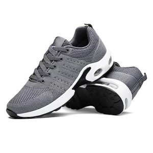 lymeral extra wide walking shoes, lace up, non slip, comfortable, mesh upper, grey, 10