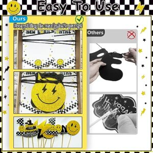 One Happy Dude Birthday Decorations - happy Face 1st Party Supplies, One Cool Dude 1st Birthday Balloons Arch Party Decor First Birthday Party Idea for Baby Boys and Girls