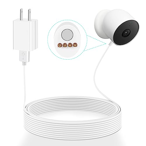 Charger Power for Google Nest Cam Outdoor or Indoor, Battery - 2nd Generation, Nest Camera Power Cord, Waterproof, 16ft Long Charging Cable