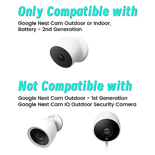 Charger Power for Google Nest Cam Outdoor or Indoor, Battery - 2nd Generation, Nest Camera Power Cord, Waterproof, 16ft Long Charging Cable