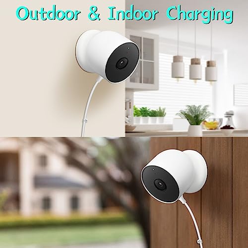 Charger Power for Google Nest Cam Outdoor or Indoor, Battery - 2nd Generation, Nest Camera Power Cord, Waterproof, 16ft Long Charging Cable