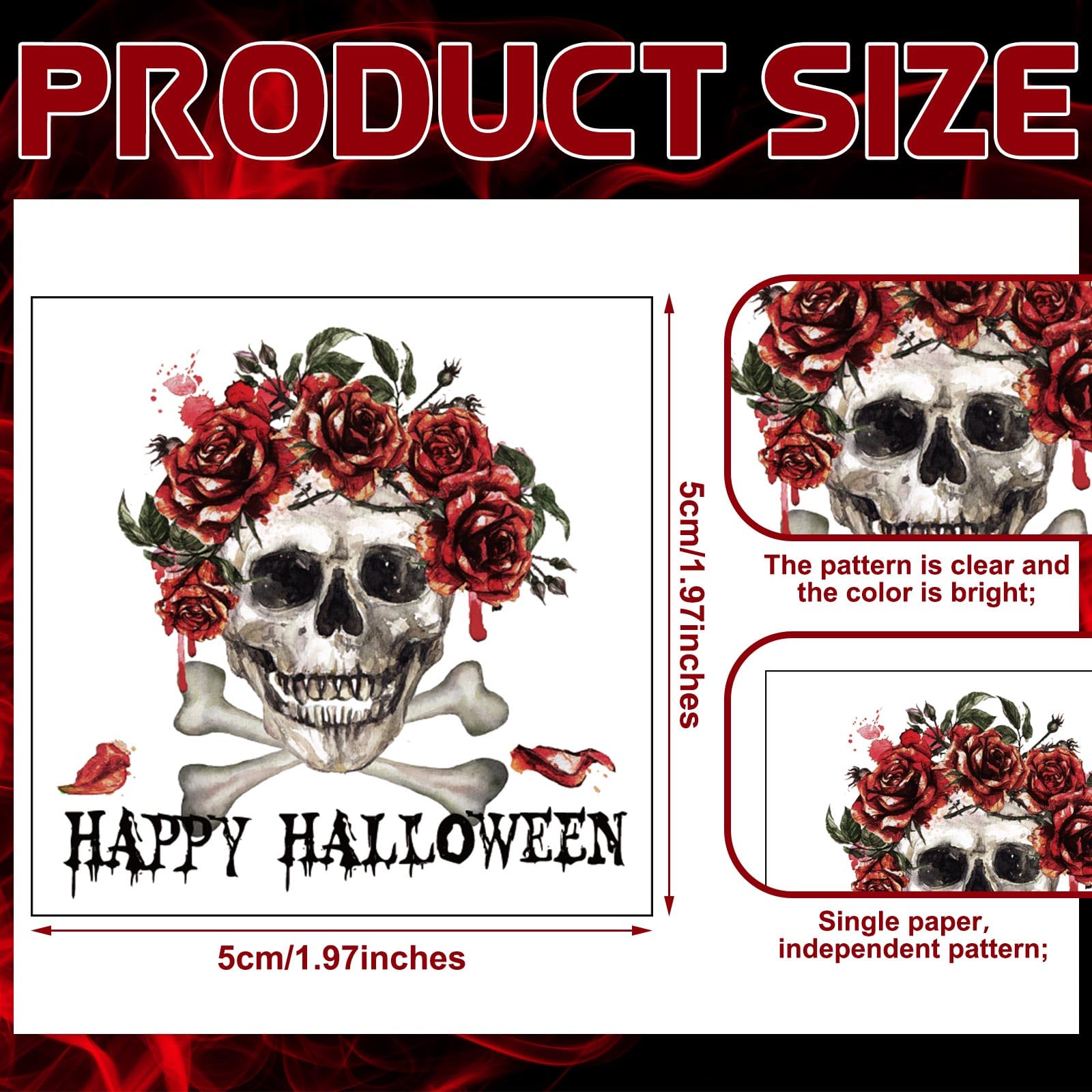 Demissle 256 Pcs Halloween Temporary Tattoos Bulk Safety Tattoos Stickers Halloween Fake Skull Zombie Makeup Kit 3D Realistic Gift Supplies for Women Men Adults Kids Halloween Party Favors Decorations