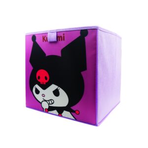 eiodlulu cute collapsible storage bin kawaii foldable baskets cube box organizer kitty for room home closet shelves decor gifts accessories (l-purple)