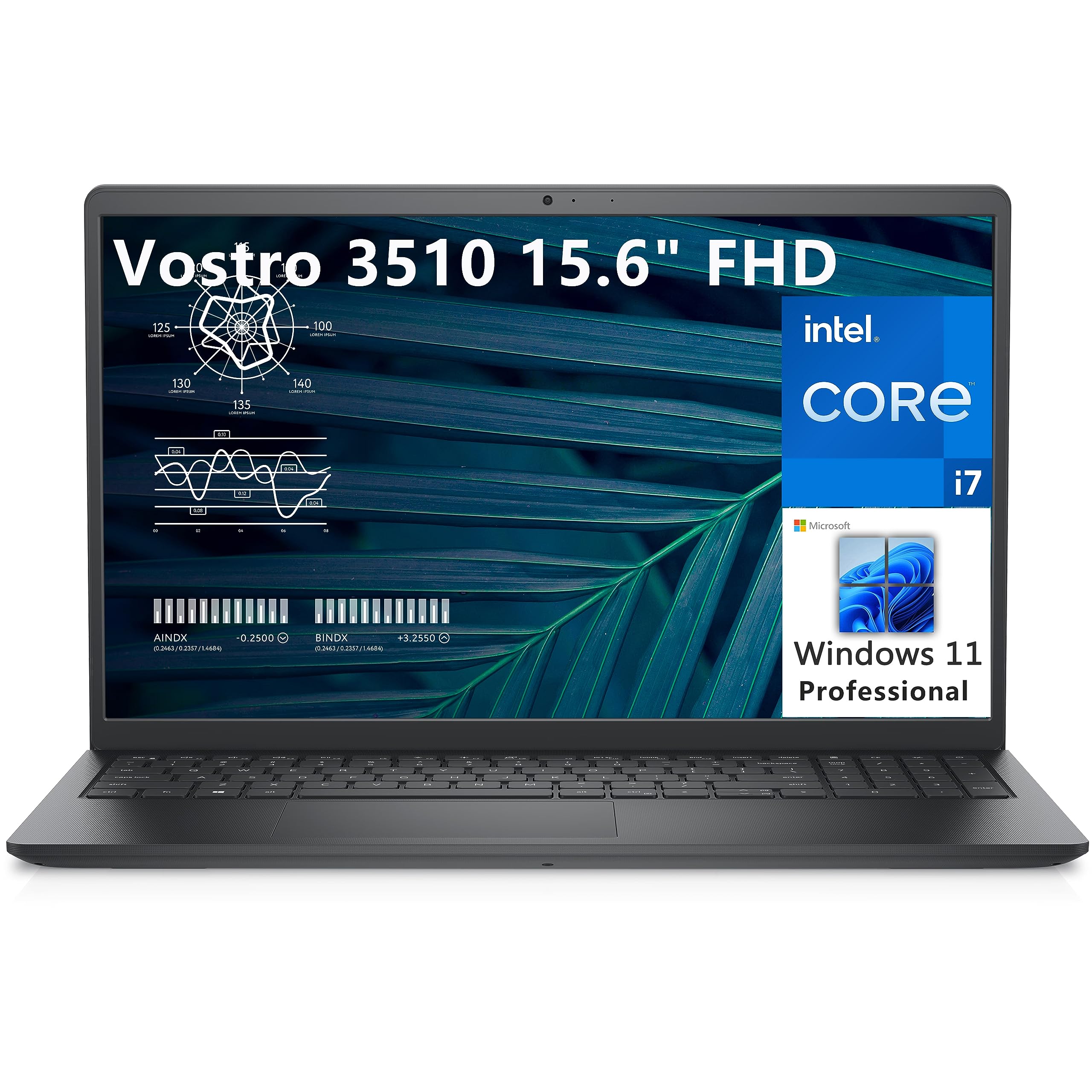 Dell Vostro 3510 15.6" FHD Business Laptop Computer, Intel Quad-Core i7-1165G7 up to 4.7GHz, 16GB DDR4 RAM, 1TB PCIe SSD, 802.11AC WiFi, Bluetooth, Carbon Black, Windows 11 Professional