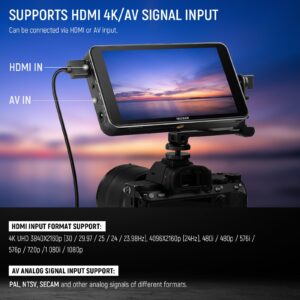 NEEWER F400 PRO 6 Inch Camera Field Monitor, Waveform, Vector Scope, Full HD 1920x1080 IPS 4K HDMI Input DSLR Video Peaking Focus Assist, DC Input Output, Tilt Arm, F550 Battery & Charger Included