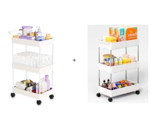 volnamal baby diaper caddy, plastic movable cart for newborn nursery essentials diaper storage caddy