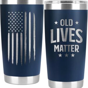 PRPinkRain Old Lives Matter Gifts - Birthday Gifts for Men, Gifts for Dad, Him, Grandpa - Funny Gifts for Men, Retirement Gifts for Men 20 Oz Tumbler