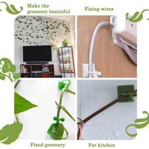 Tmofs 100Pcs Plant Climbing Wall Fixture Clips,Plant Fixer Invisible Wall Vines Fixing Clips Self-Adhesive Clips Plant Vine Traction for Indoor Outdoor Decoration and Cable Wire Fixing (White)