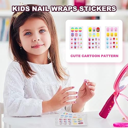 Makeup Kit for Girls, 17 Pcs Real Washable Pretend Play Cosmetic Set Toys with Lip Gloss Nail Polish Nail Stickers, Birthday Gifts for 3 4 5 6 7 8 9 10 Years Old Girls