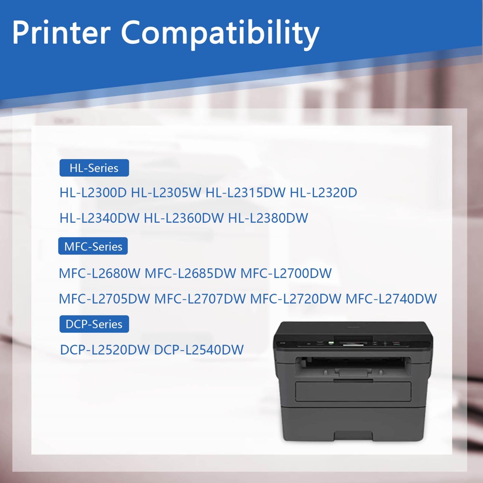 TN-630 TN 630 Replacement for Brother TN630 Toner Cartridge Black Compatible with HL-L2380DW HL-L2320D HL-L2340DW DCP-L2540DW MFC-L2700DW MFC-L2720DW Printer 1 Pack