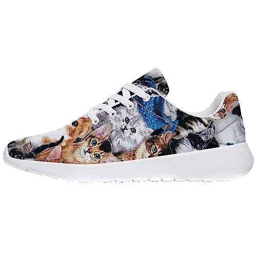 Cat Lover Shoes Women Running Walking Sneakers Cute Kitty Kitten Cat Print Tennis Shoes Gifts for Her,Him,Size 7