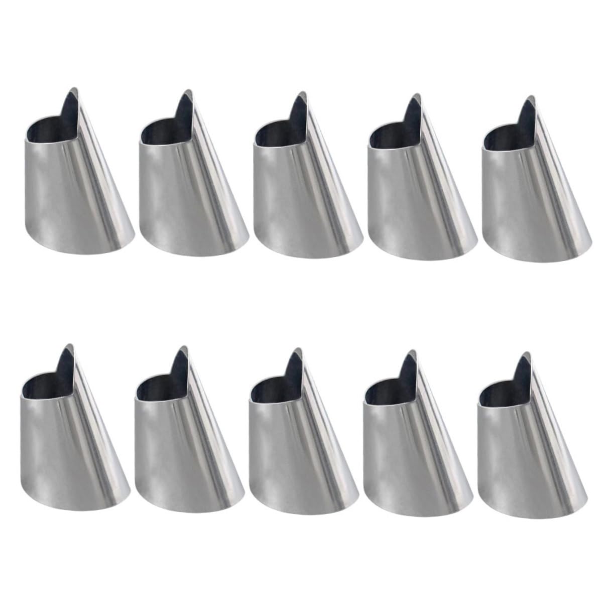 SEWOART 10pcs Finger Guard Kitchen Thumb Guards Tool Cut Resistant Finger Cots Cutting Protector Slicer Food Safety Holder Protector Dicing Machine Stainless Steel Potato