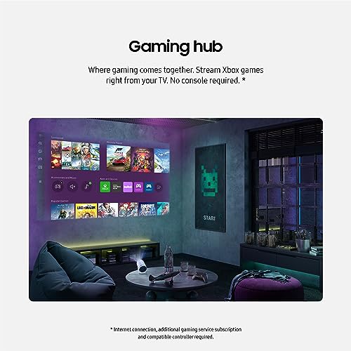 SAMSUNG 30” - 100” The Freestyle 2nd Gen with Gaming Hub Smart Portable Projector, FHD, HDR, Big Screen Home Theater Experience, 360 Sound, SP-LFF3CLAXXZA, 2023 Model