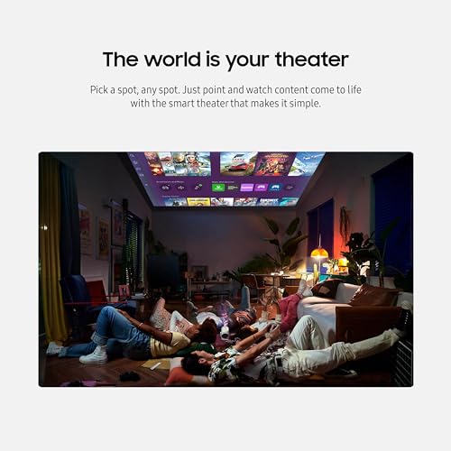 SAMSUNG 30” - 100” The Freestyle 2nd Gen with Gaming Hub Smart Portable Projector, FHD, HDR, Big Screen Home Theater Experience, 360 Sound, SP-LFF3CLAXXZA, 2023 Model