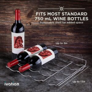 Ivation Premium 8 Bottle Horizontal Thermoelectric Wine Cooler/Chiller Counter Top Red & White Wine Cellar w/Digital Temperature, Freestanding Refrigerator Quiet Operation Fridge