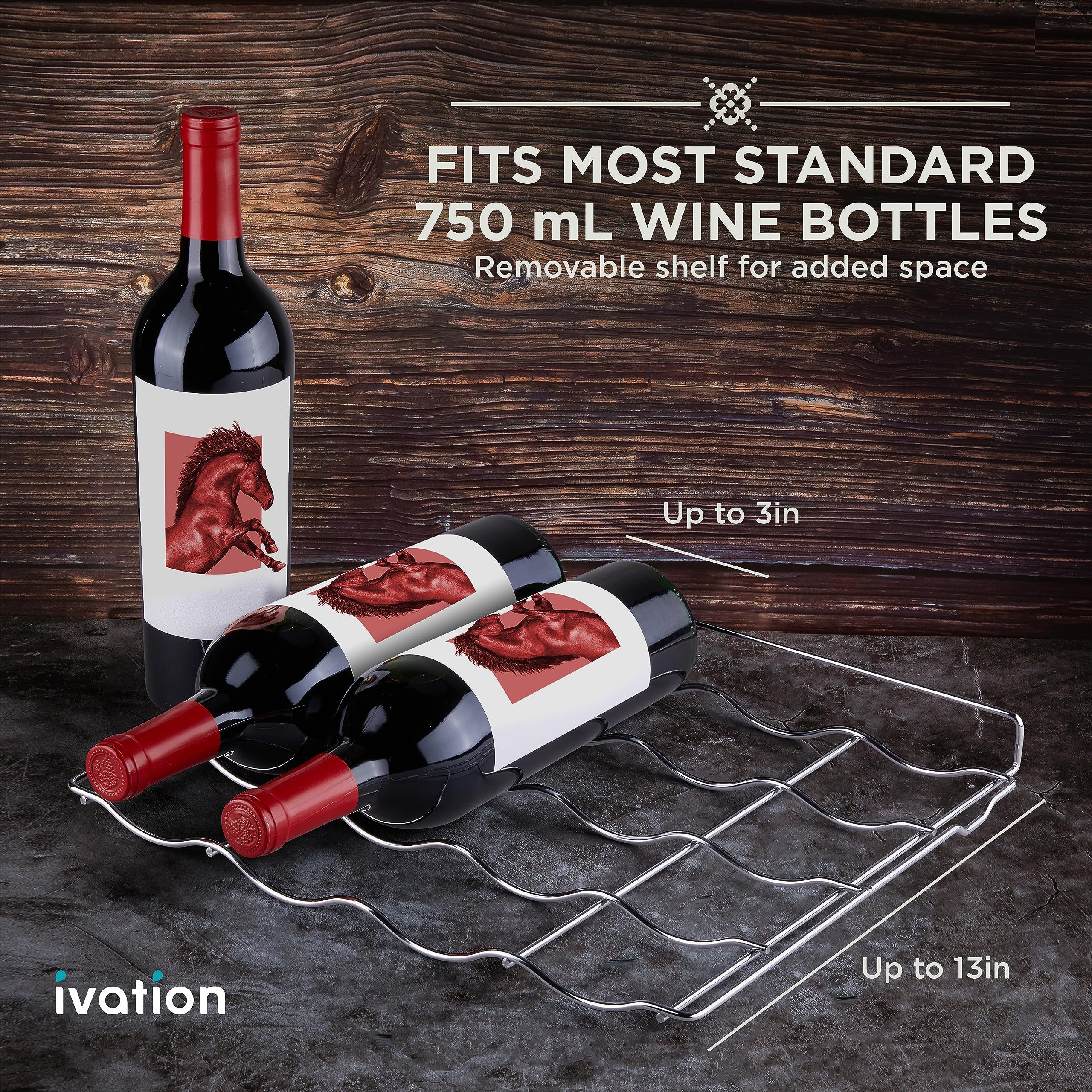 Ivation Premium 8 Bottle Horizontal Thermoelectric Wine Cooler/Chiller Counter Top Red & White Wine Cellar w/Digital Temperature, Freestanding Refrigerator Quiet Operation Fridge