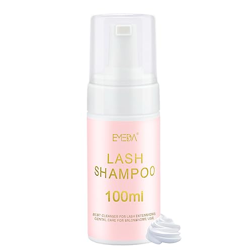 EMEDA Lash Shampoo for Lash Extensions 100ml /3.38 fl.oz Eyelash Extension Cleanser Foam Soap Lash Bath for Eyelash Extensions Home Salon Use