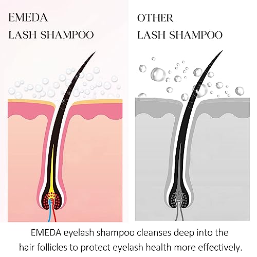 EMEDA Lash Shampoo for Lash Extensions 100ml /3.38 fl.oz Eyelash Extension Cleanser Foam Soap Lash Bath for Eyelash Extensions Home Salon Use