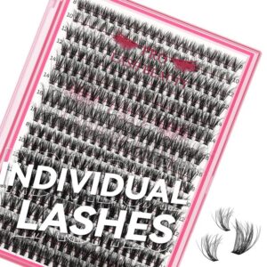 lash ciusters 320pcs individual lashes 3d fluffy cluster lashes natural look eyelash clusters faux mink wispy lashes 30d+40d-d mixed diy lash extension (3d fluffy-30d+40d-d,8-16mix)