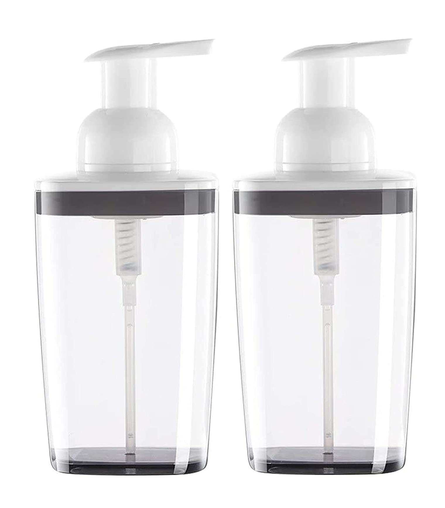 Soap Dispensers Soap Dispenser Bottle Transparent Plastic Foaming Soap Dispensers Soap Dispenser for Bathroom Kitchen Bedroom Countertop (Color : Grey)