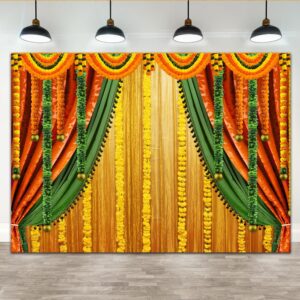 lofaris india pooja photography backdrop puja ganpati pooja traditional mehndi festival background diwali decorations wedding party marigold garlands photo props 7x5ft