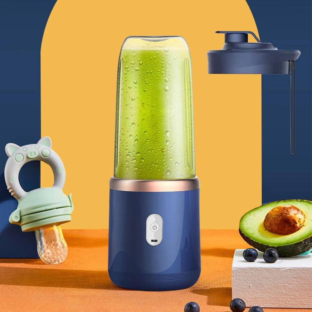 Portable Blender,USB Rechargeable with Six Blades, for Shakes and Smoothies, Puree, Crush Ice,Stainless Steel Ice Sabre-Blades,Puree and Frozen Fruit